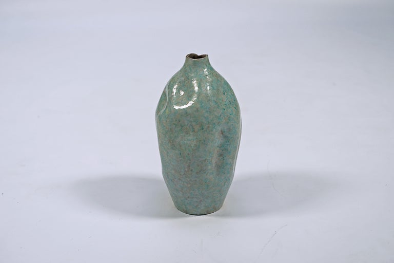 Oval ceramic vase by Marcello Fantoni For Sale at 1stDibs