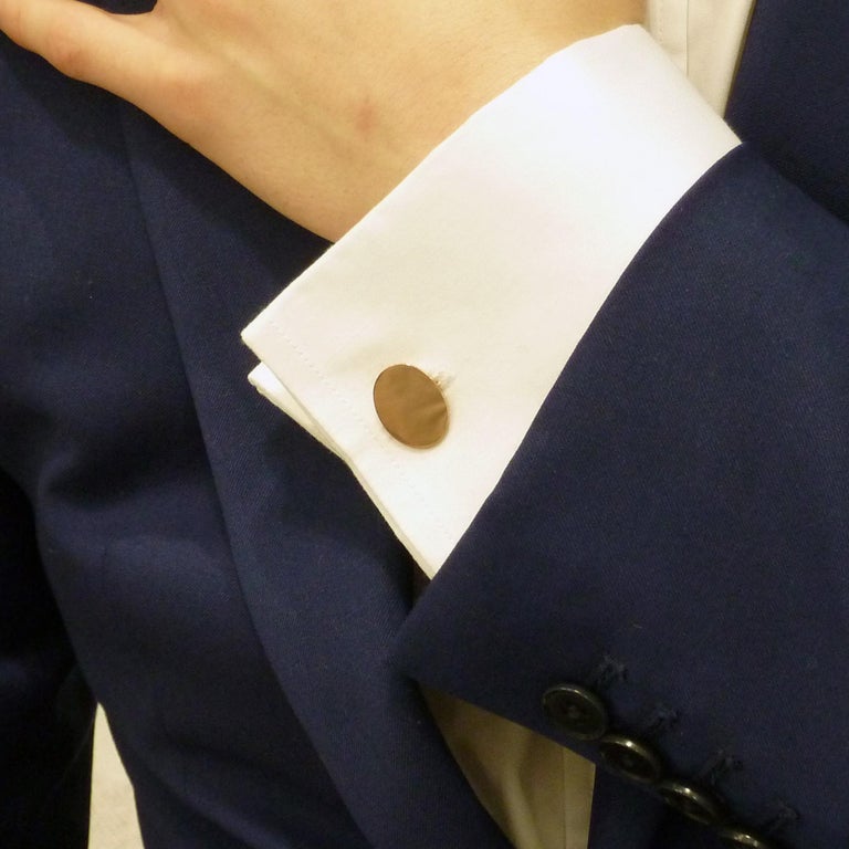 Oval Chain Link Cuff-links in 9 Carat Yellow Gold For Sale at 1stDibs