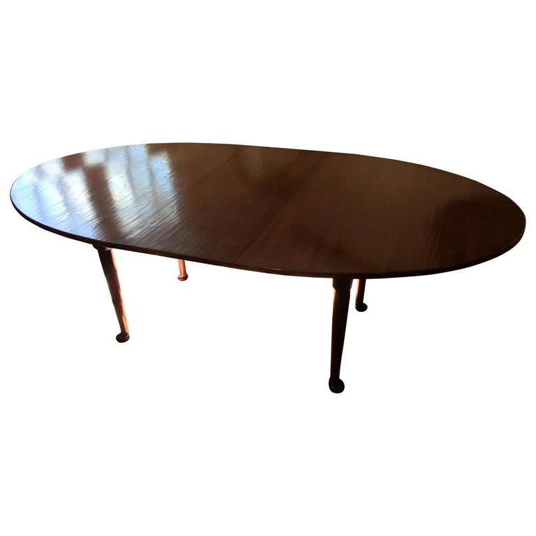 Oval Cherry Reproduction Table with 1 Leaf For Sale at 1stDibs