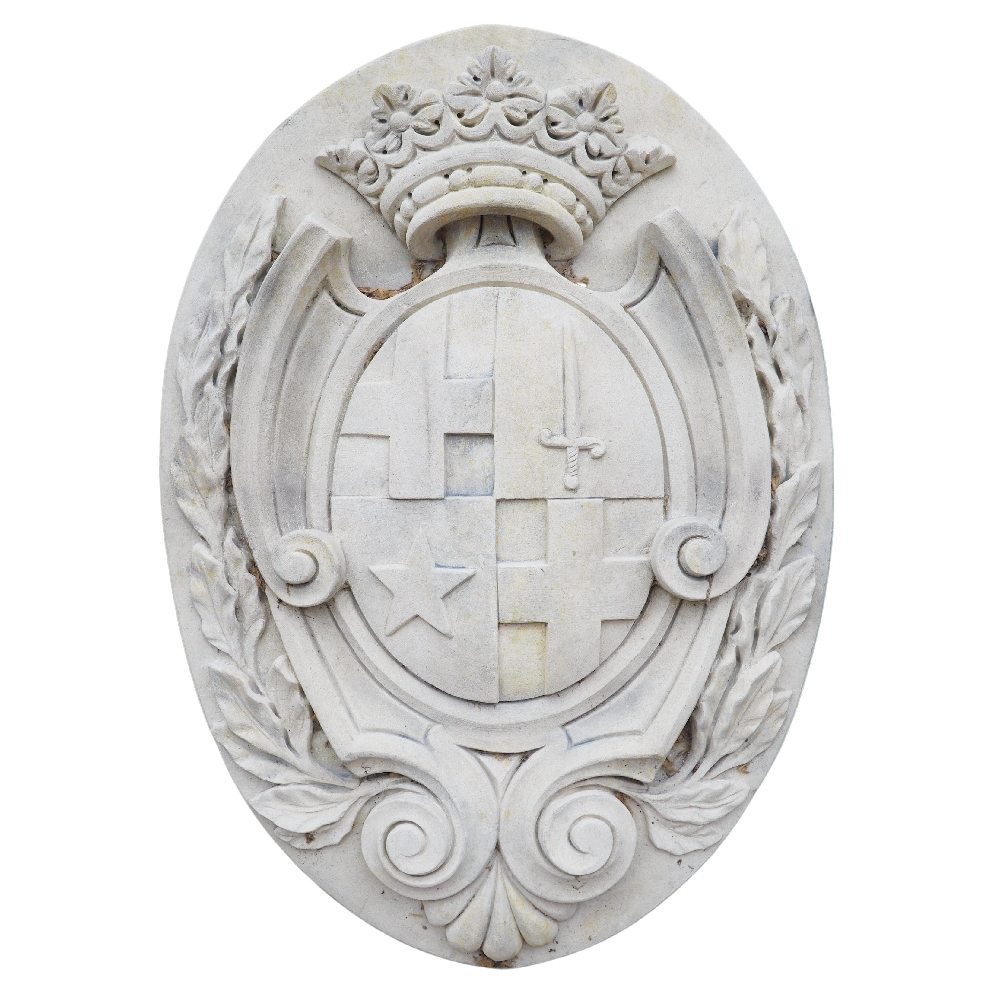 Beautiful Rosso Verona Marble Coat of Arms Shield from Italy at 1stDibs