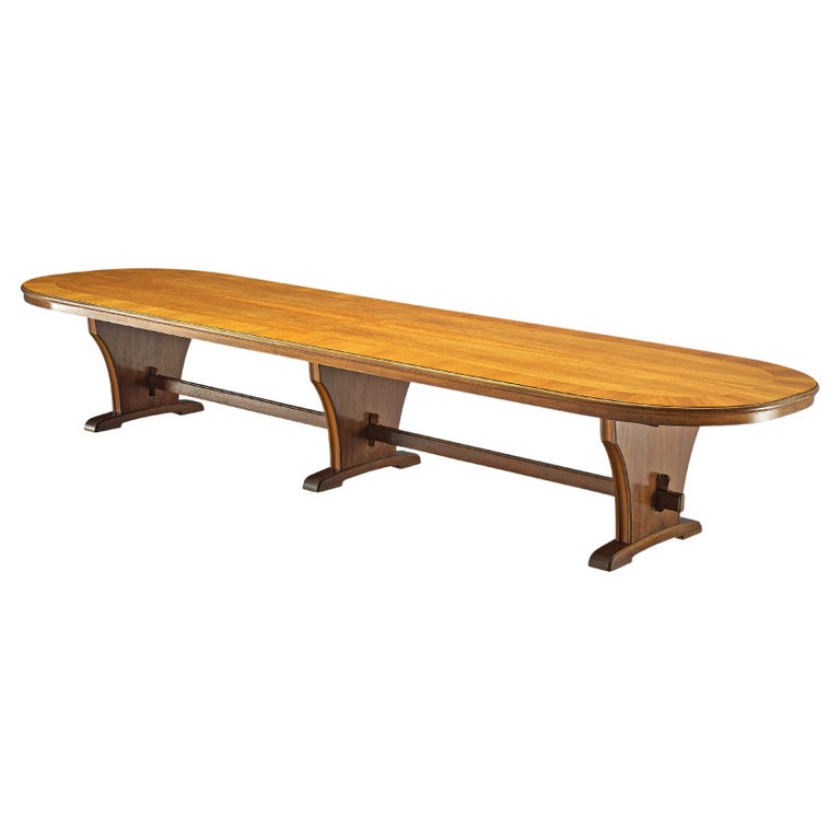 Large Oval Conference Table in Walnut For Sale at 1stDibs