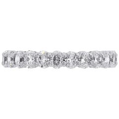 Oval Cut Diamond Halfway Wedding Band For Sale at 1stDibs