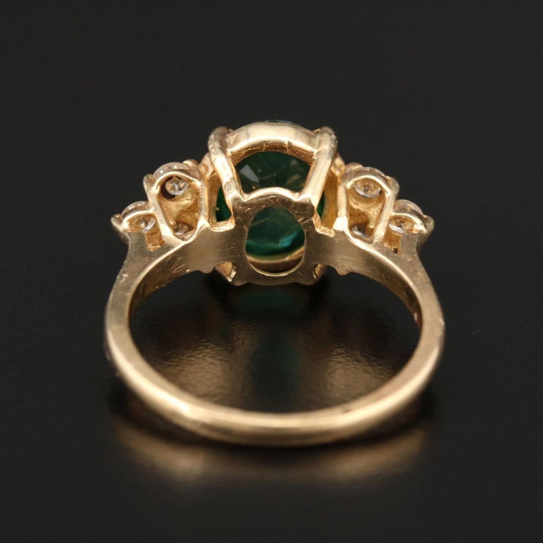 Customizable Oval Cut Emerald Engagement Ring, Antique Emerald Wedding ...