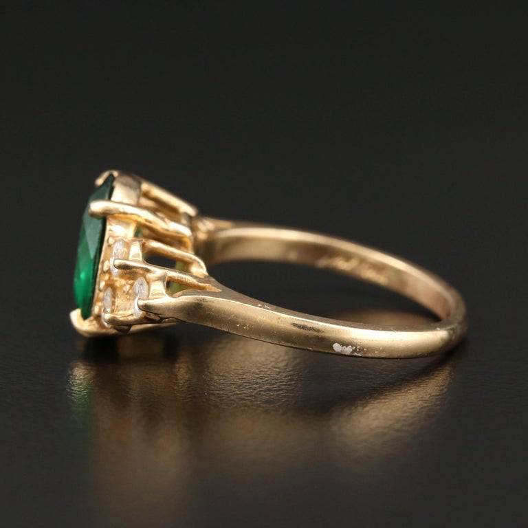 Customizable Oval Cut Emerald Engagement Ring, Antique Emerald Wedding ...