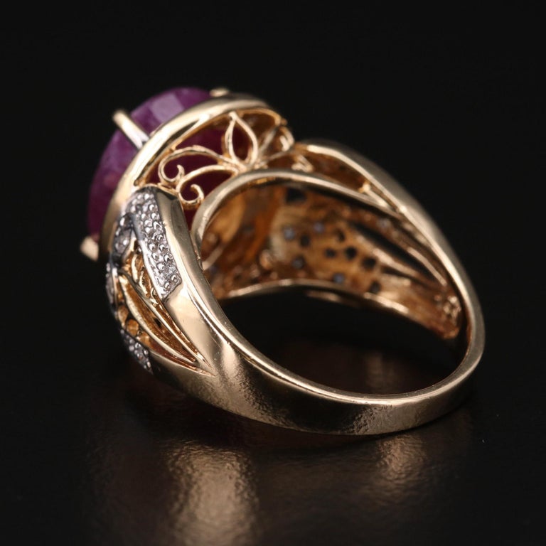 Customizable Oval Cut Halo Ruby Engagement Ring, Ruby Wedding Ring, 18K ...