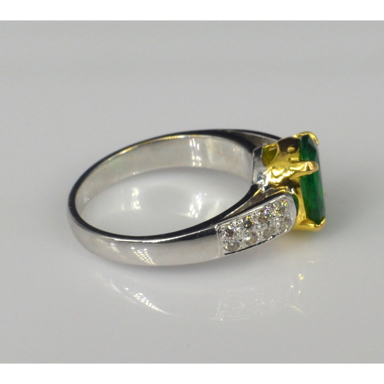 Customizable Oval Cut Natural Emerald Engagement Ring, Emerald ...