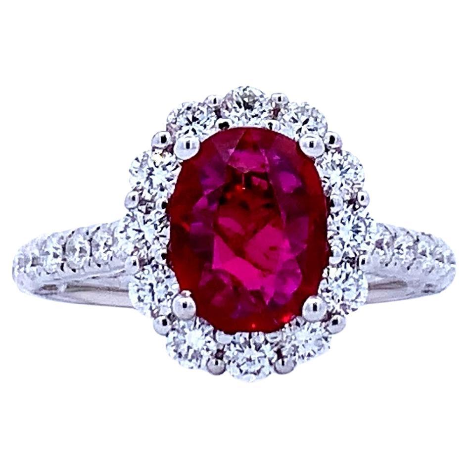 Oval Ruby And Diamond Ring At 1stdibs Oval Ruby Ring Ruby Oval Ring Oval Ruby Rings