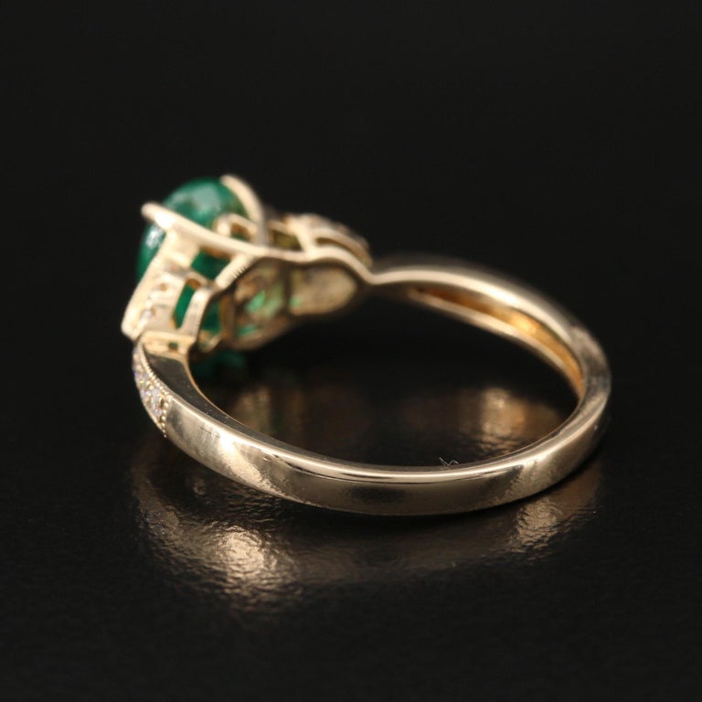 Customizable Oval Cut Unique Emerald Engagement Ring, - Antique Half ...