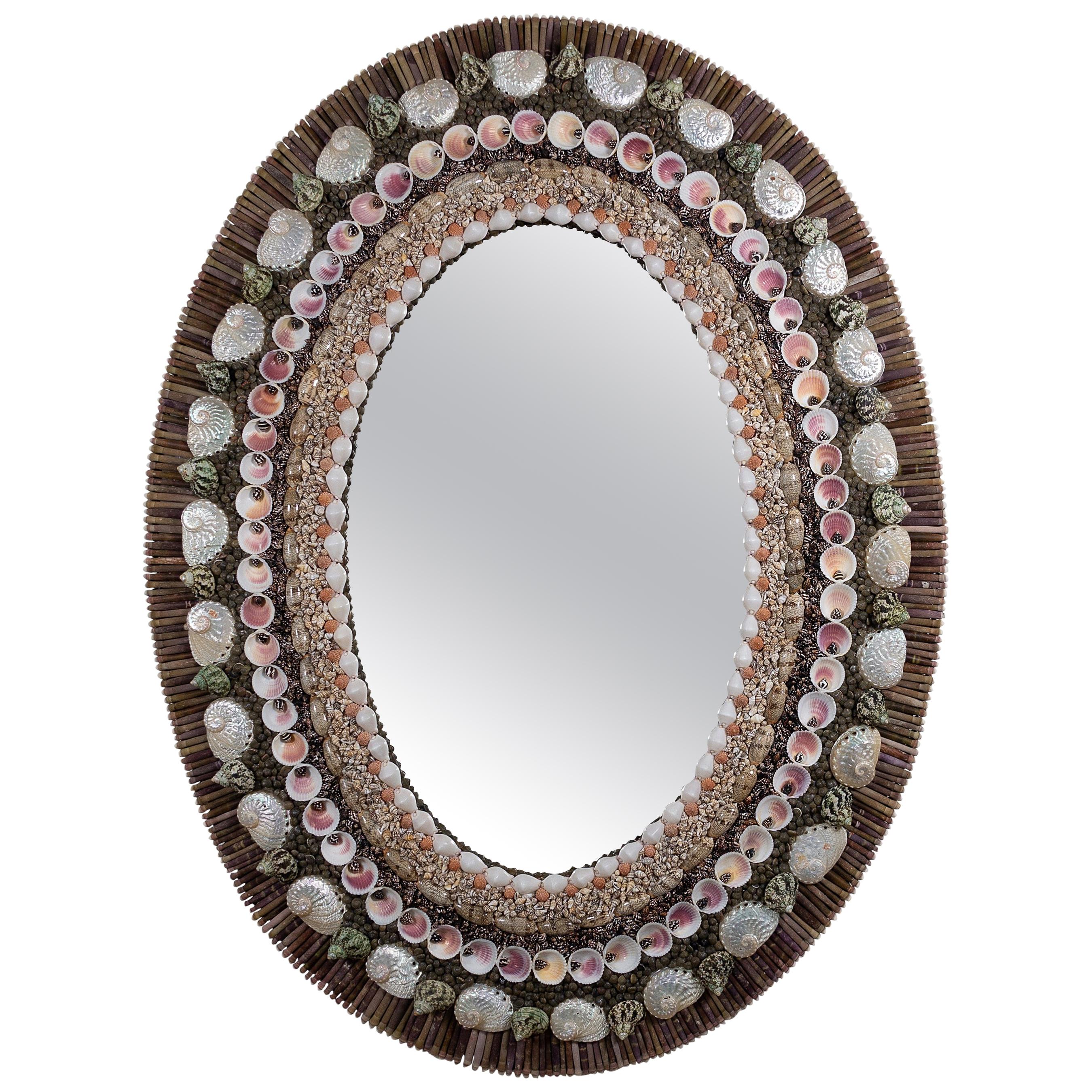 Oval Decisions, Unique Shell Mirror by Shellman Scandinavia For Sale at ...