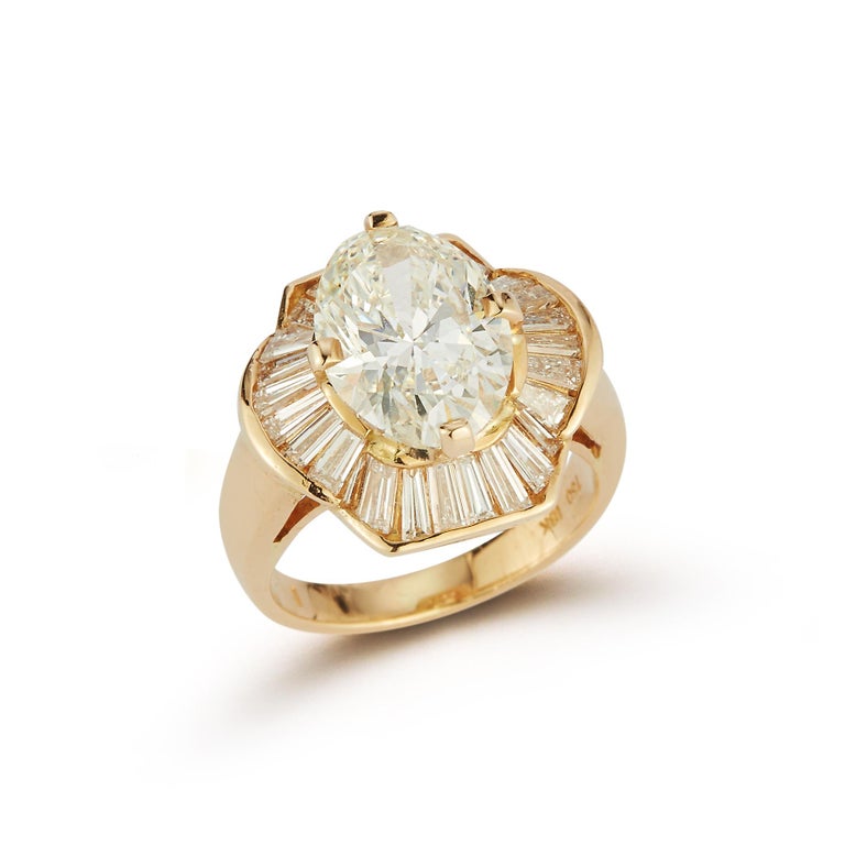 Oval Diamond Cocktail Ring For Sale at 1stDibs