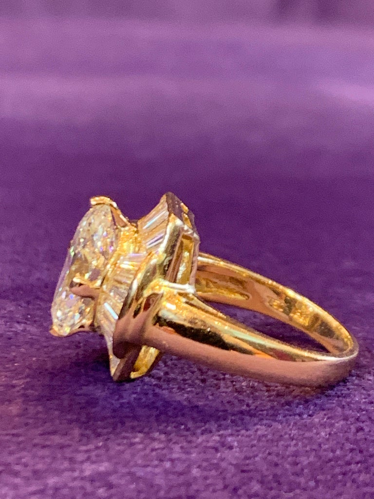 Oval Diamond Cocktail Ring For Sale at 1stDibs