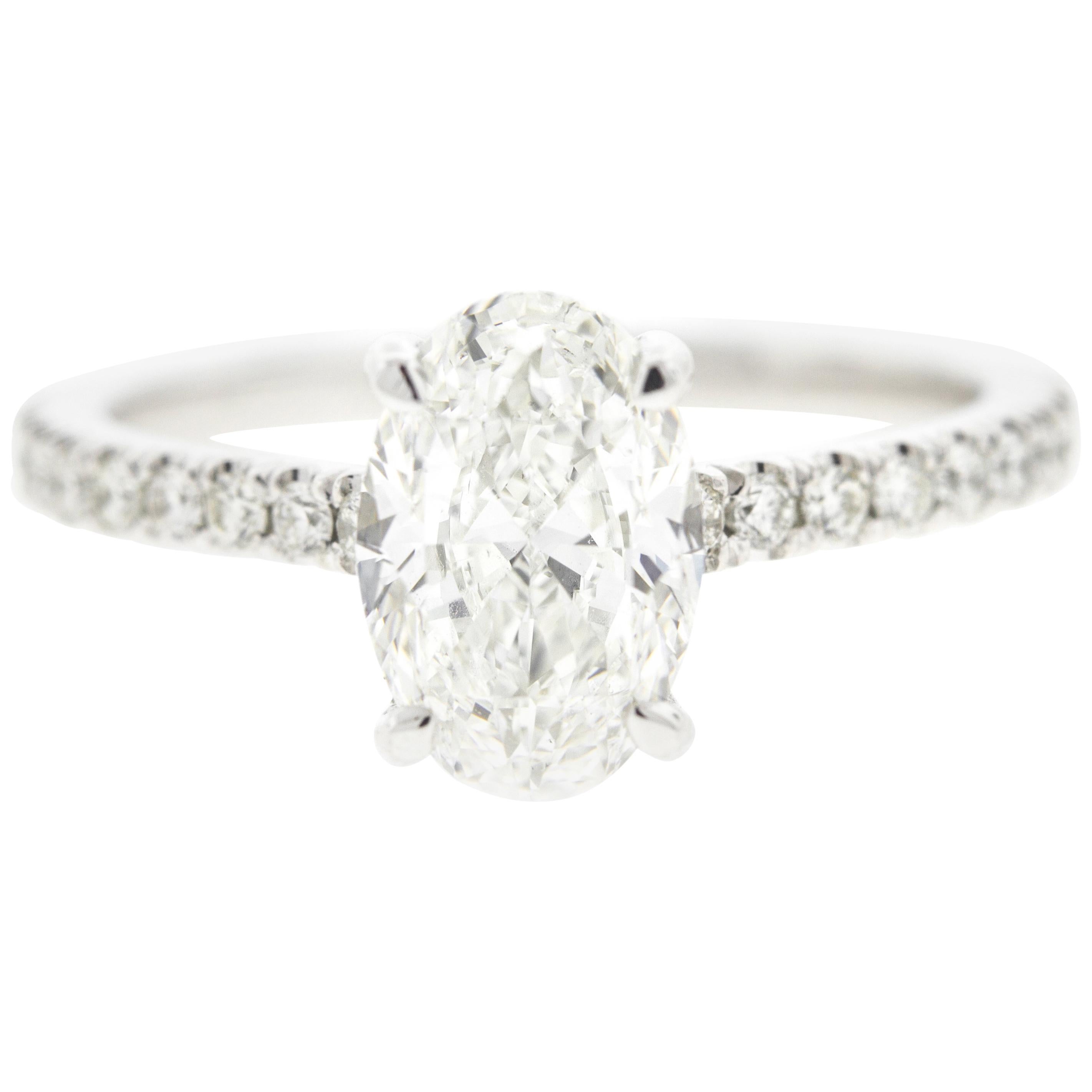 Exquisite Diamond Engagement Ring with Hidden Halo and Diamonds on the ...