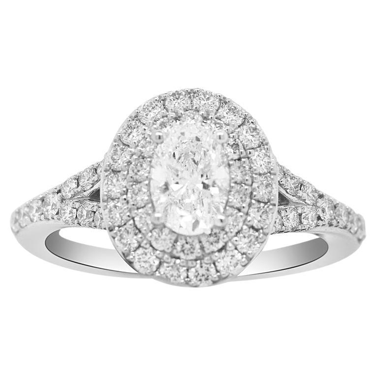Double Band Oval Diamond Engagement Ring Split Shank at 1stDibs ...
