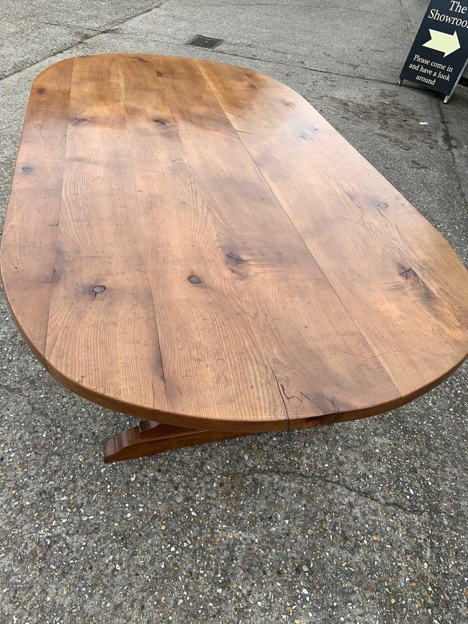 Oval Fruitwood Farmhouse Table at 1stDibs | oval farmhouse tables, oval ...