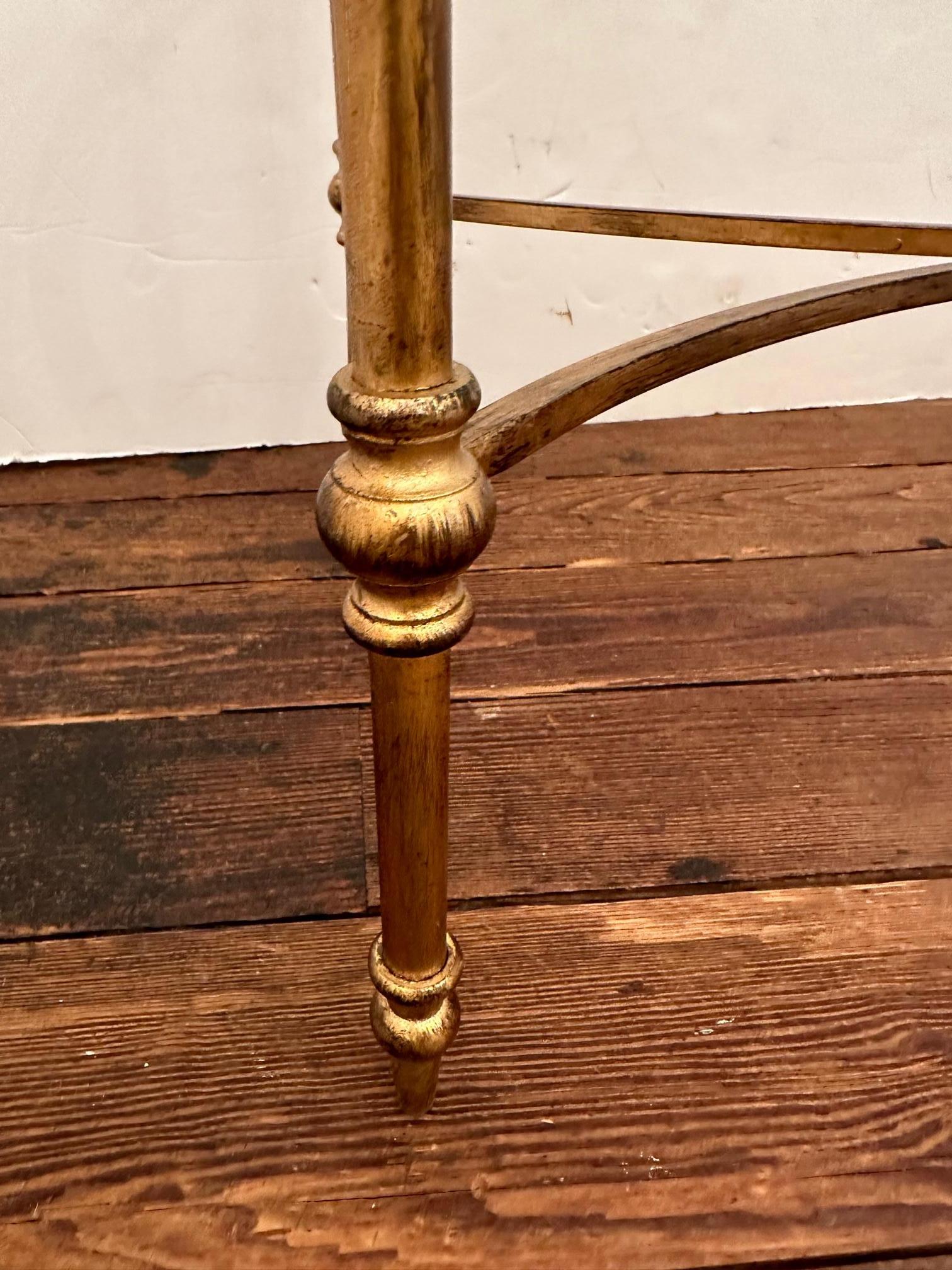 Oval Gilt Iron and Glass Traditional Coffee Cocktail Table at 1stDibs