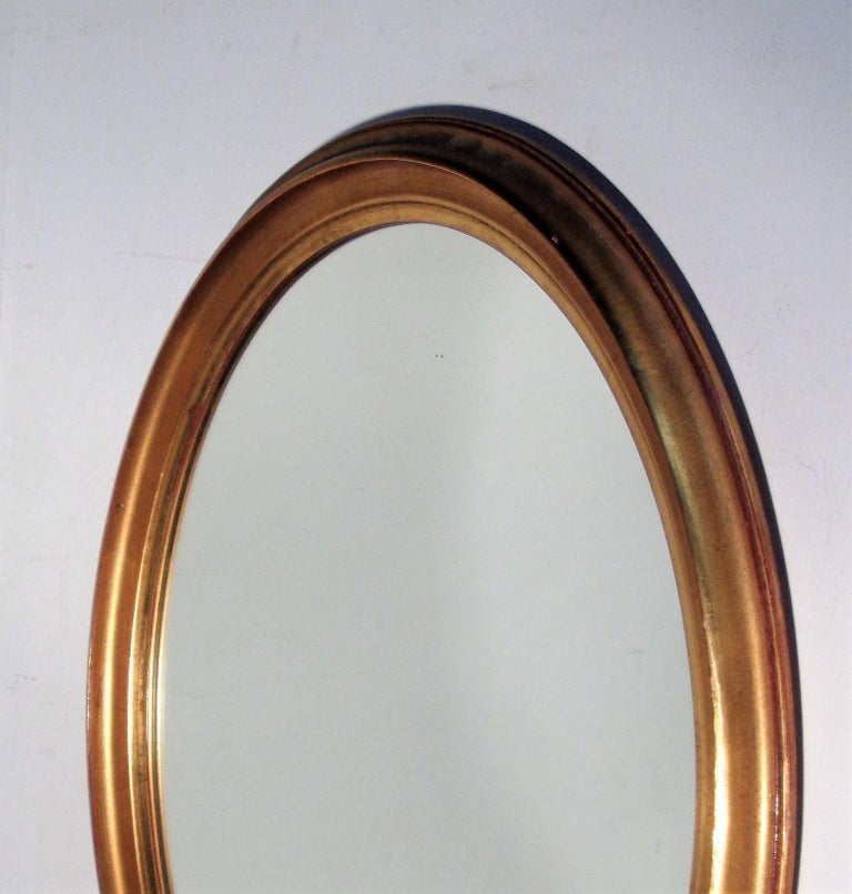 Oval Giltwood Mirror, Italy 1960's For Sale at 1stDibs