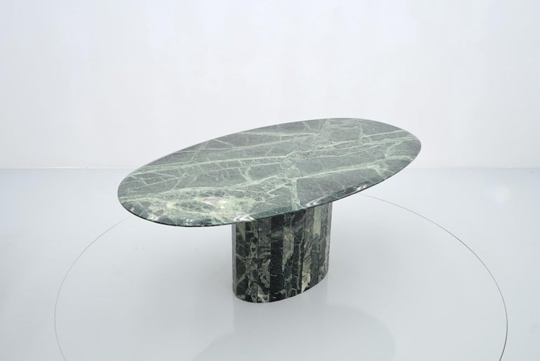 Oval Green Marble Dining Table Italy 1970s at 1stDibs