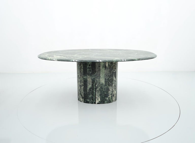 Oval Green Marble Dining Table Italy 1970s at 1stDibs