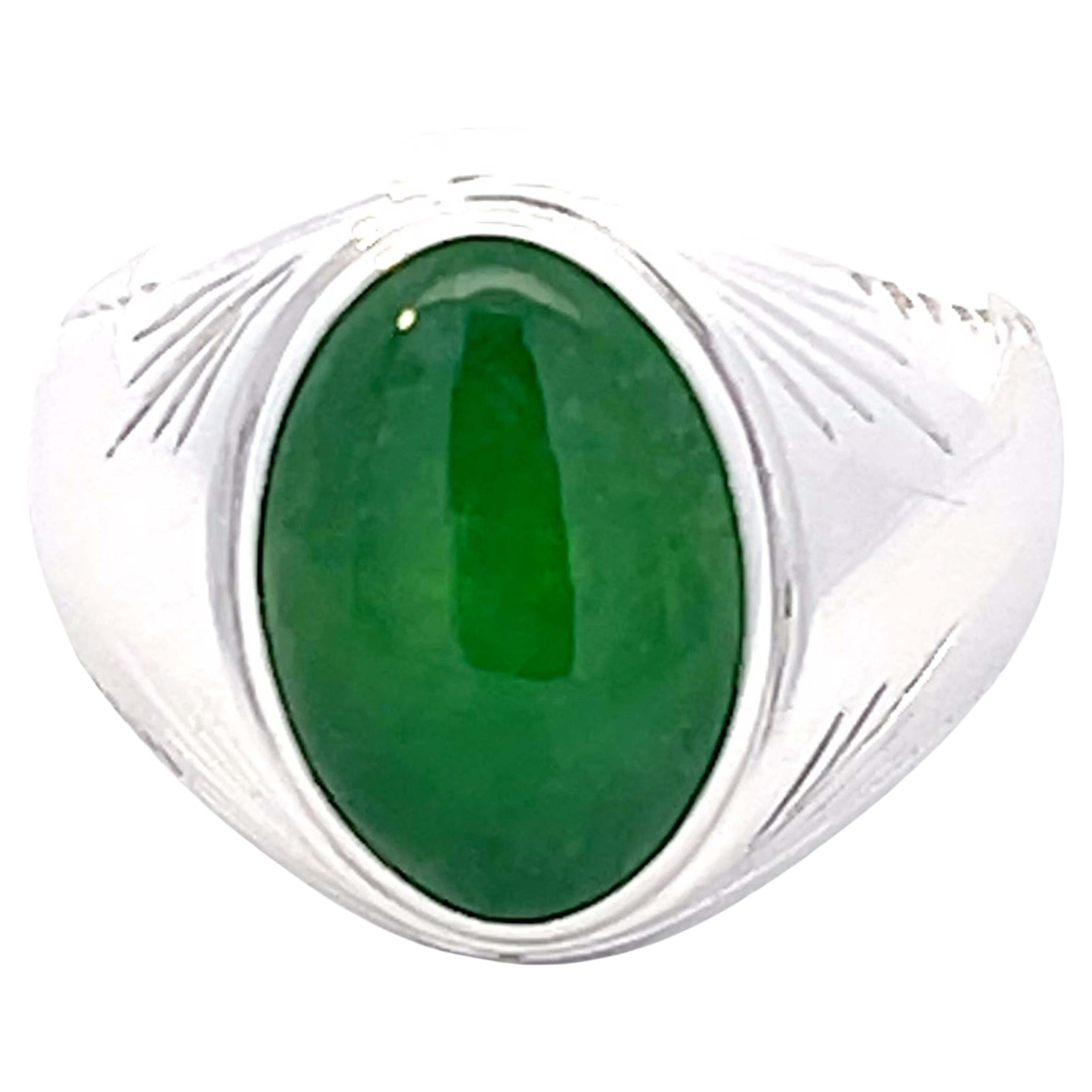 Art Deco Jadeite White Spinel Gold Ring For Sale at 1stDibs | jadeite ...