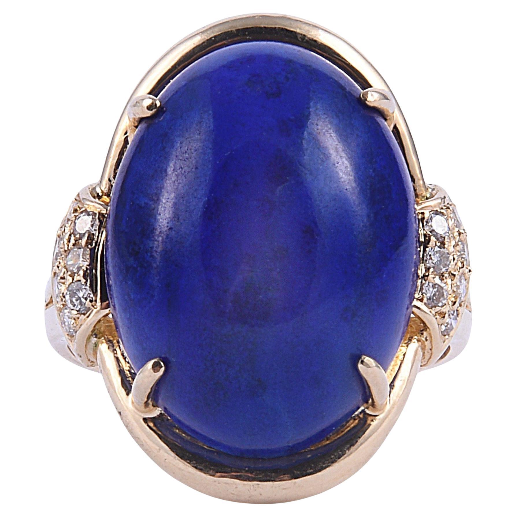 Customizable Oval Lapis Ring For Sale at 1stDibs
