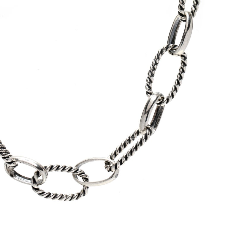 Oval Link Toggle Chain, Sterling Silver, Length 18 Inch, Large Cable ...