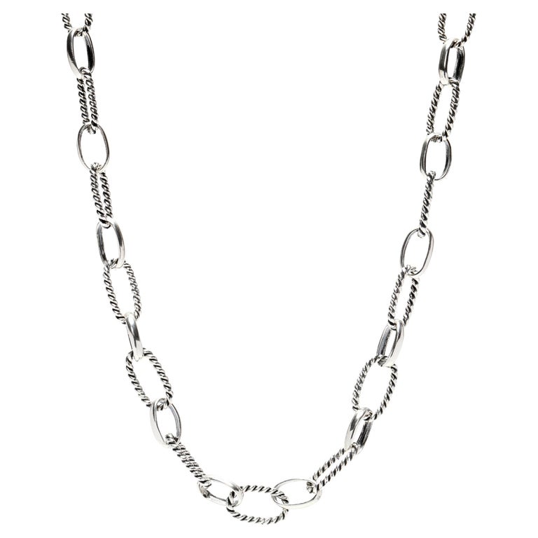 Oval Link Toggle Chain, Sterling Silver, Length 18 Inch, Large Cable ...
