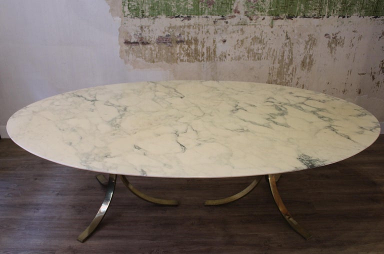 Oval marble dining table at 1stDibs