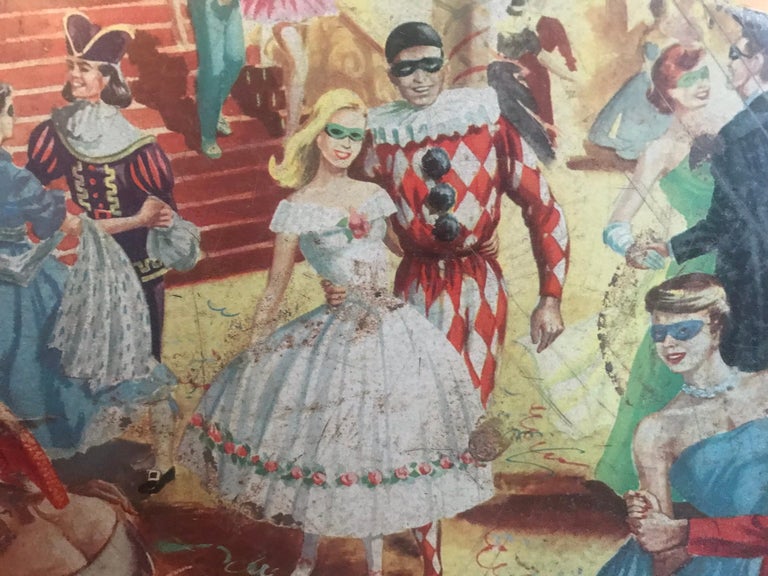 Oval Masquerade Ball Biscuit Tin , England , Mid-20th Century For Sale ...