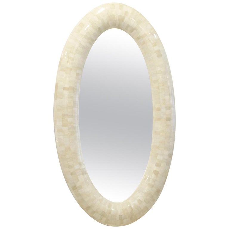 Oval Mirror With Bone Inlay, Callison Mirror For Sale at 1stDibs | bone ...