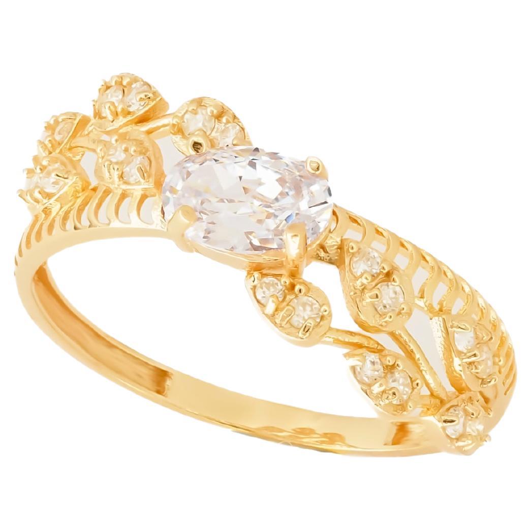 Moissanite 14k gold eternity ring. For Sale at 1stDibs