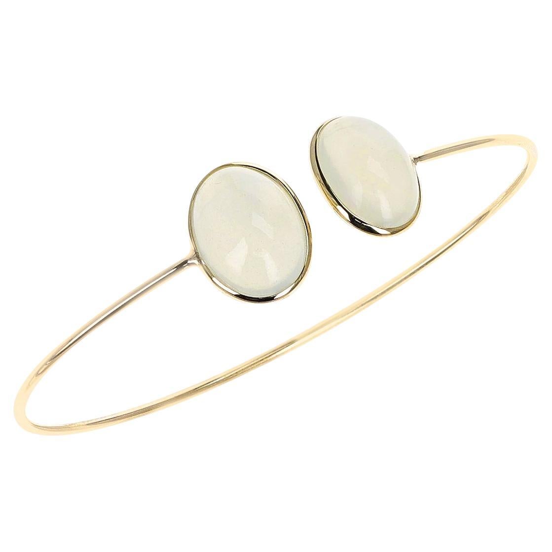 Estate Collection | Diamond and Moonstone Bangle at 1stDibs