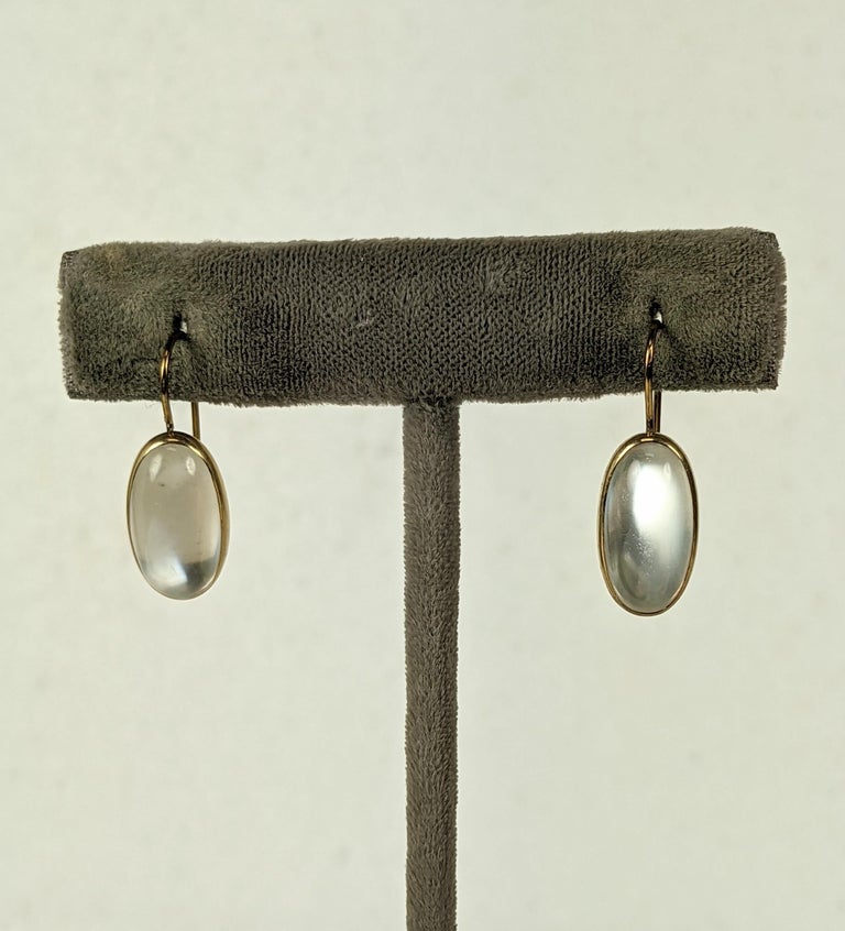 Oval Moonstone Earrings at 1stDibs
