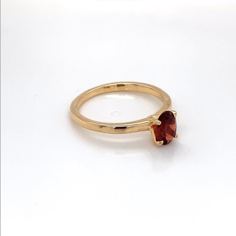 Oval Natural Garnet And - Yellow Gold Over Sterling Silver Ring For Sale at 1stDibs