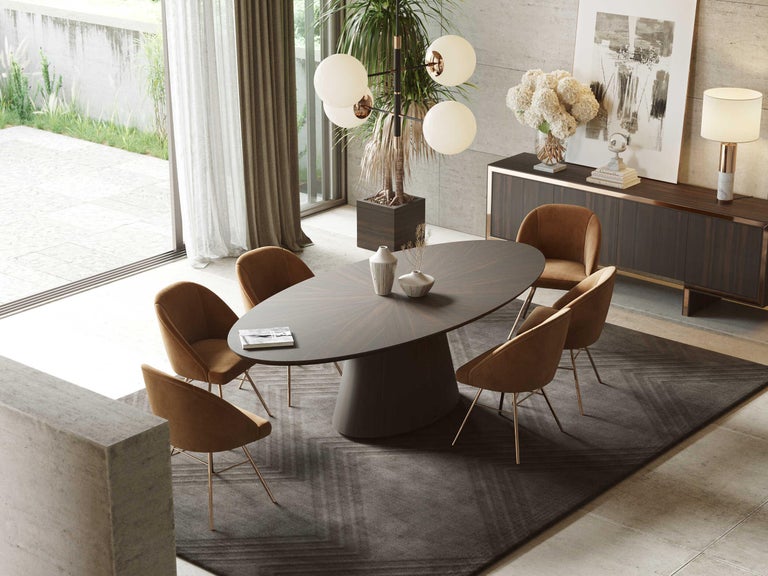 Oval Pedestal Dining Table Made to Order in Matte Lacquer For Sale at ...