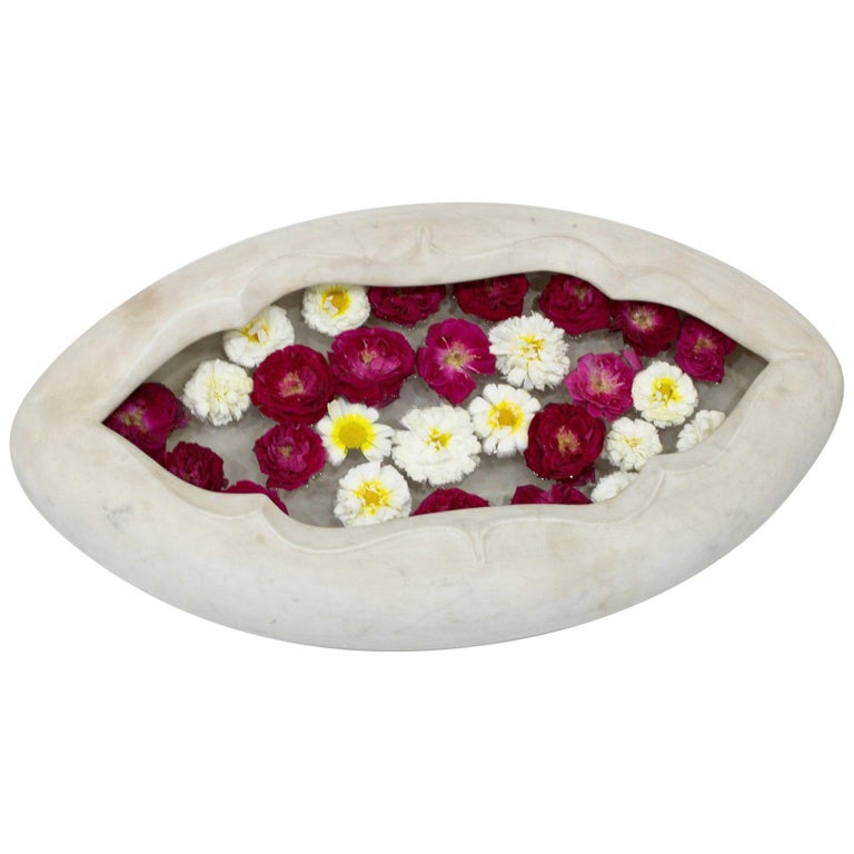 Oval Pot in White Marble by Paul Mathieu for Stephanie Odegard For Sale ...