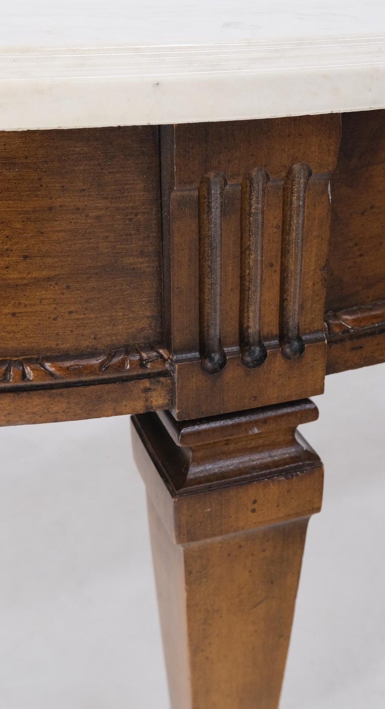 Oval Racetrack Shape Marble Top Mahogany Federal Style Coffee Table at ...