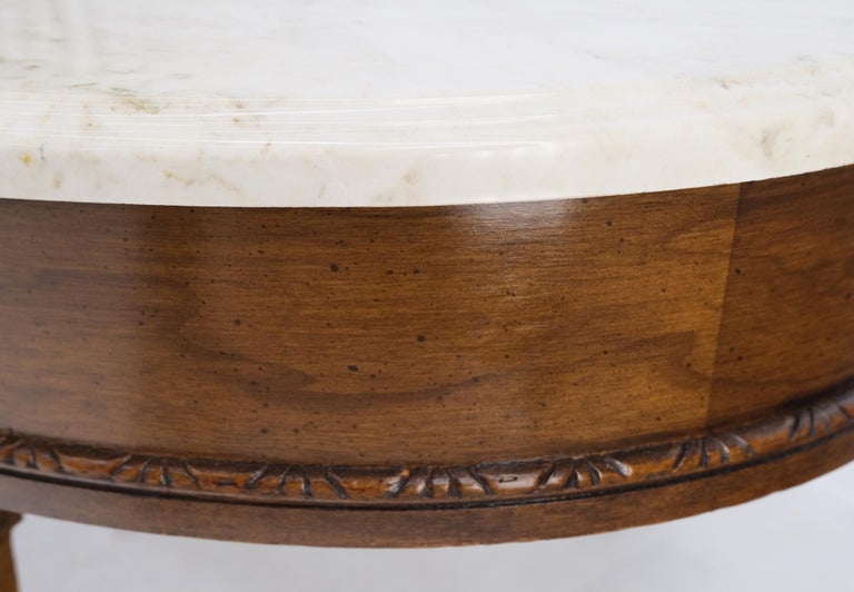 Oval Racetrack Shape Marble Top Mahogany Federal Style Coffee Table at ...