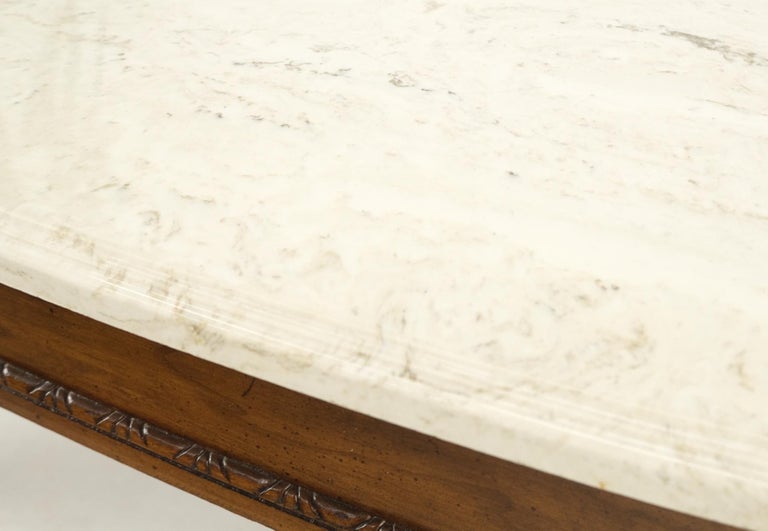Oval Racetrack Shape Marble Top Mahogany Federal Style Coffee Table at ...