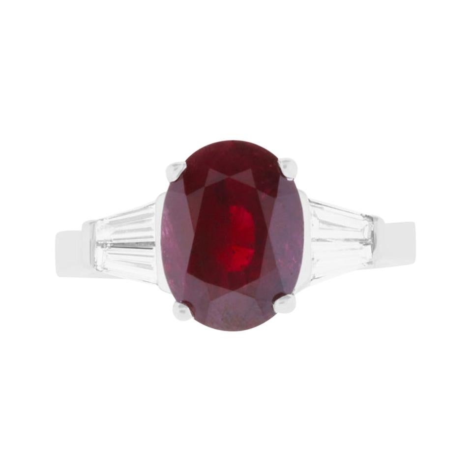 Oval Ruby Diamond Gold Cocktail Ring at 1stDibs