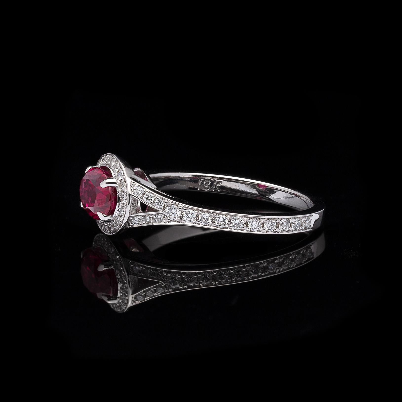 Oval Ruby and Diamond Ring at 1stDibs | oval ruby ring, ruby oval ring ...