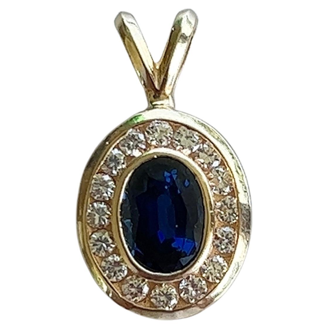 14 Karat Sapphire and Diamond Lavalier, circa 1920 For Sale at 1stDibs