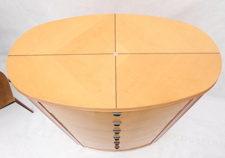 Oval Shape Scallop Sides Inlaid Top 6 Drawers High Chest Dresser at ...