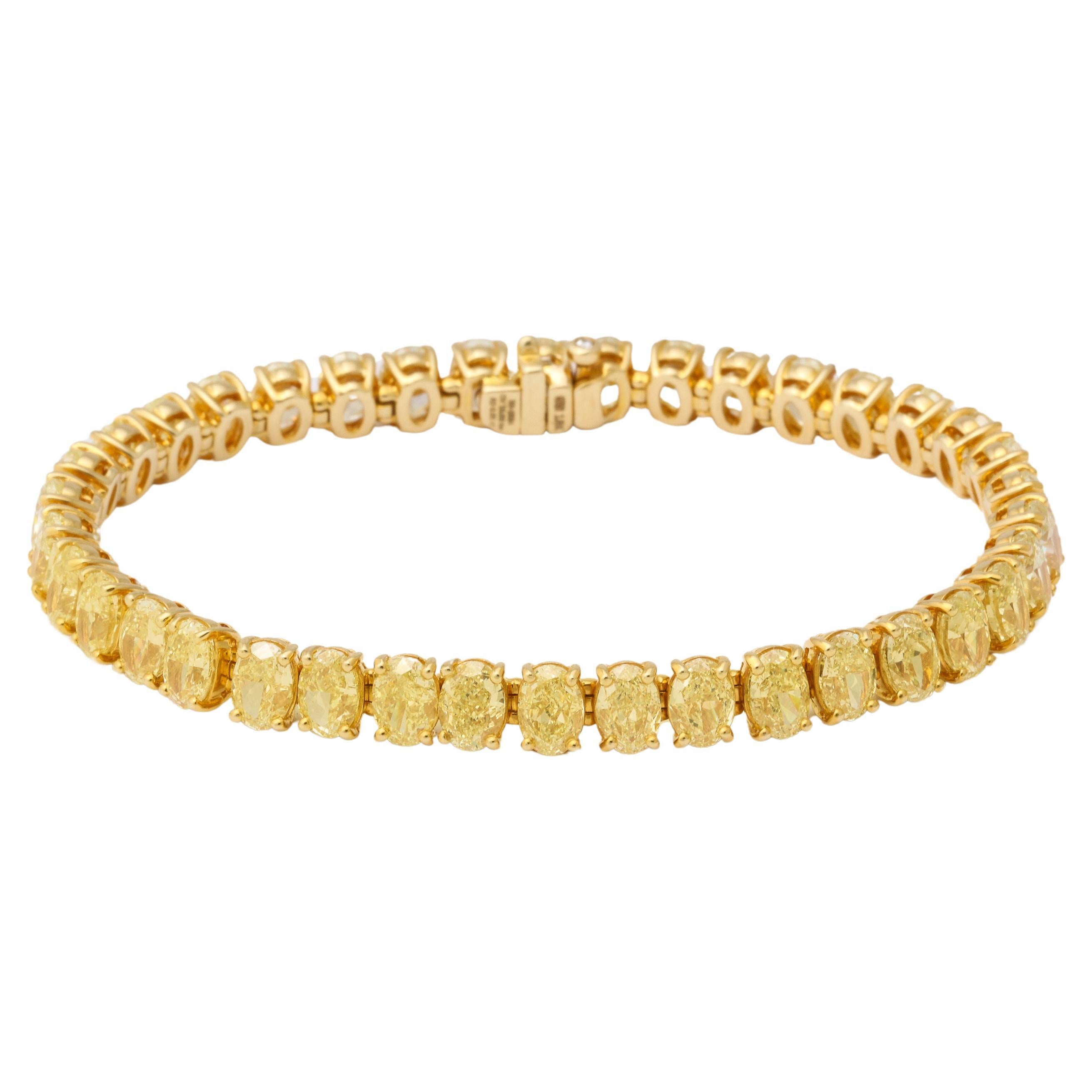 Oval Shape Yellow Diamond Bracelet For Sale at 1stDibs