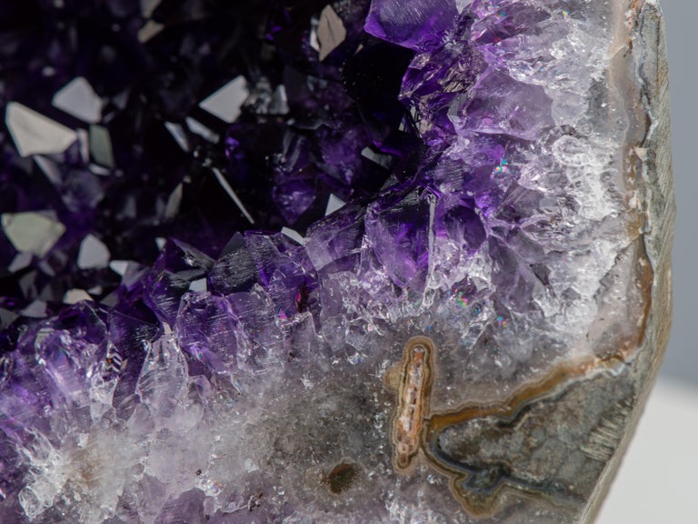 Oval Shaped Deep Purple Amethyst Geode Section For Sale at 1stDibs