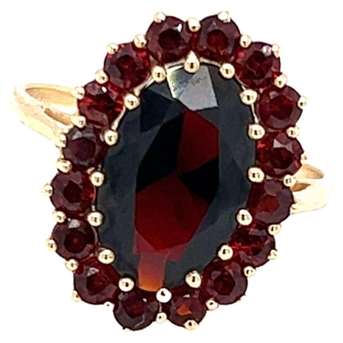 Spessartite Garnet in 20 Karat Yellow Gold with Ideal Cut Diamonds, One ...