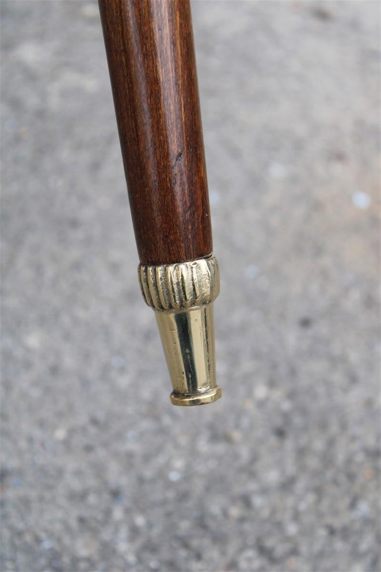 Oval Stool in Blue Velvet with Walnut and Brass Mid-century italian ...