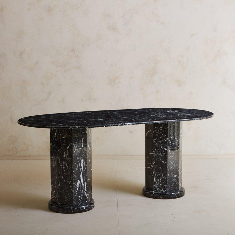 Oval Trevi Dining Table in Nero Marquina by South Loop Loft For Sale at ...