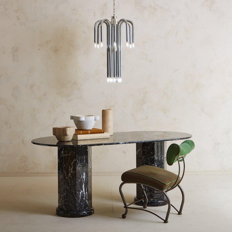 Oval Trevi Dining Table in Nero Marquina by South Loop Loft For Sale at ...