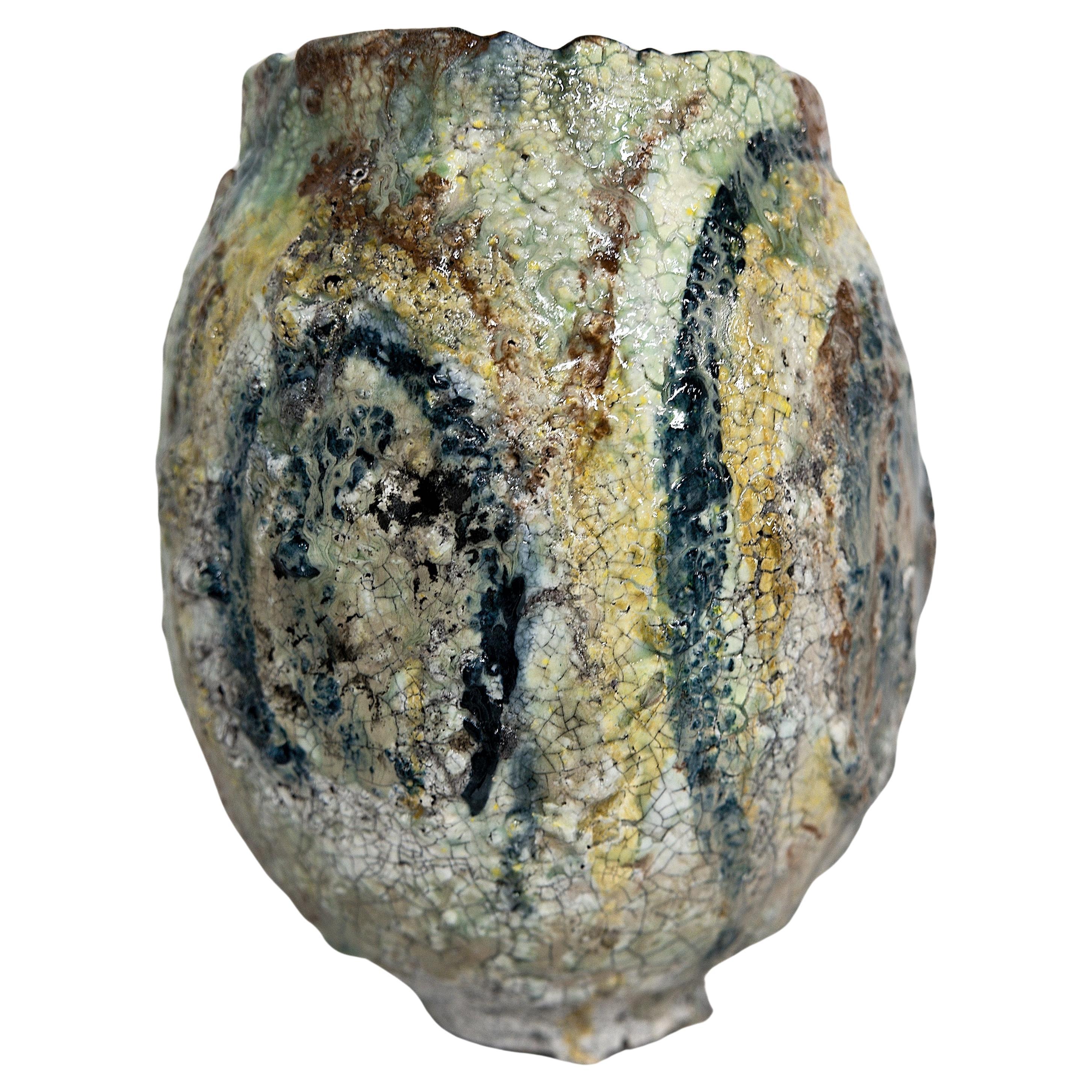 Striking Large Terracotta Organic Modern Vessel For Sale at 1stDibs