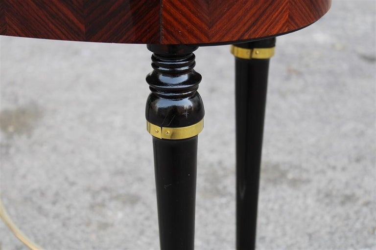 Oval Wood Marble Onix Paolo Buffa Night Stands Mid-Century Brass Design ...